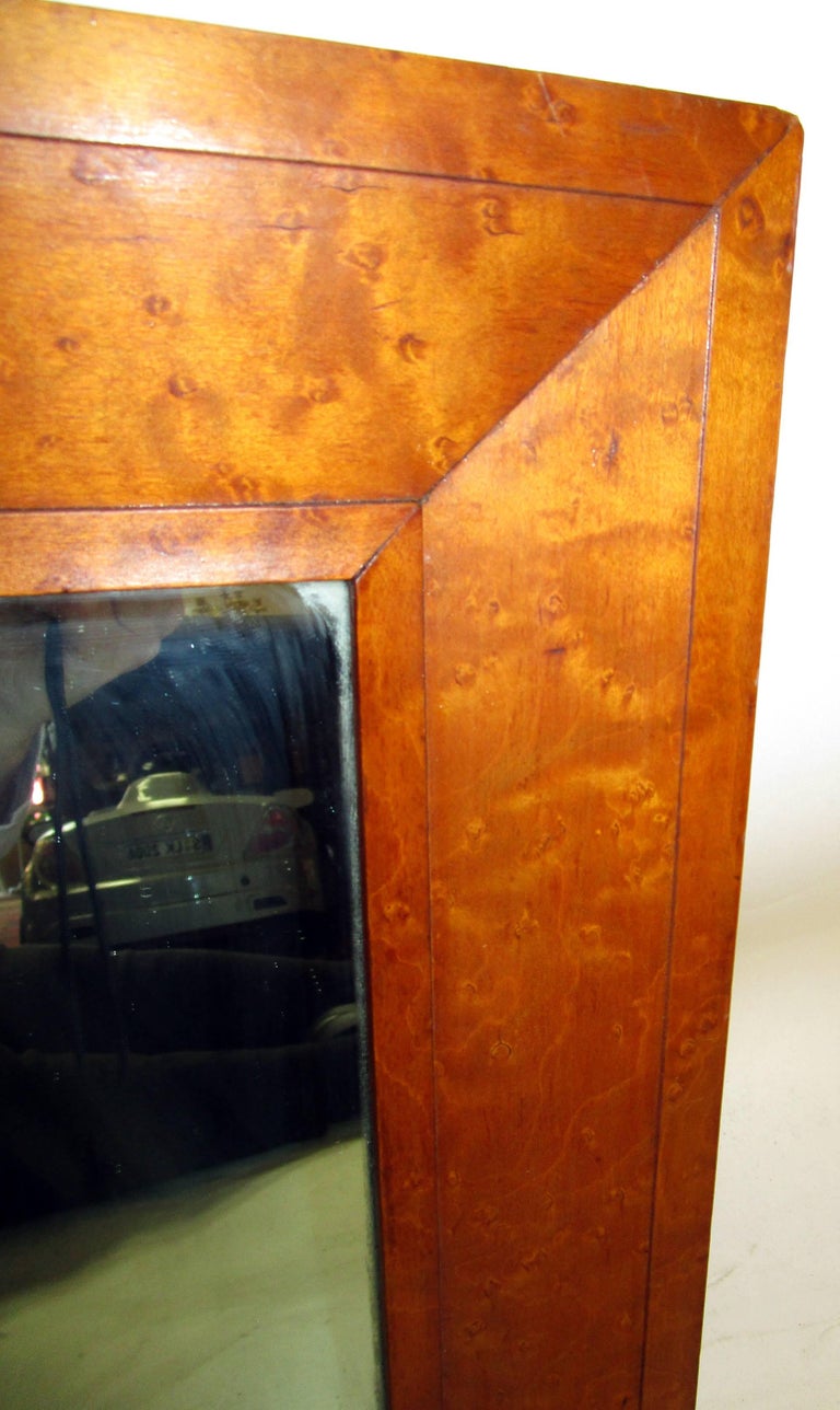19th Century American Bird's-Eye Maple Framed Mirror at 1stDibs