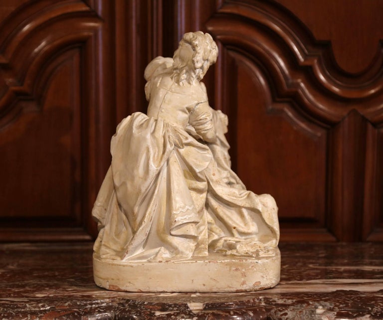 19th Century American Cast Plaster Sculpture "Playing Doctor" Signed ...