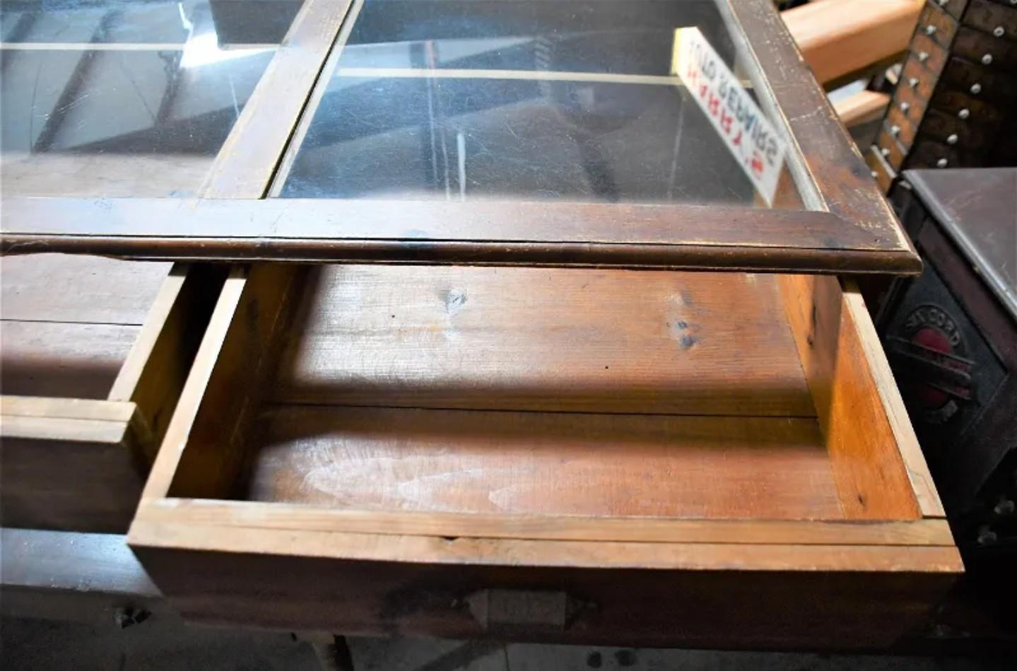 19th Century American Country Haberdashery Display Showcase Table For ...