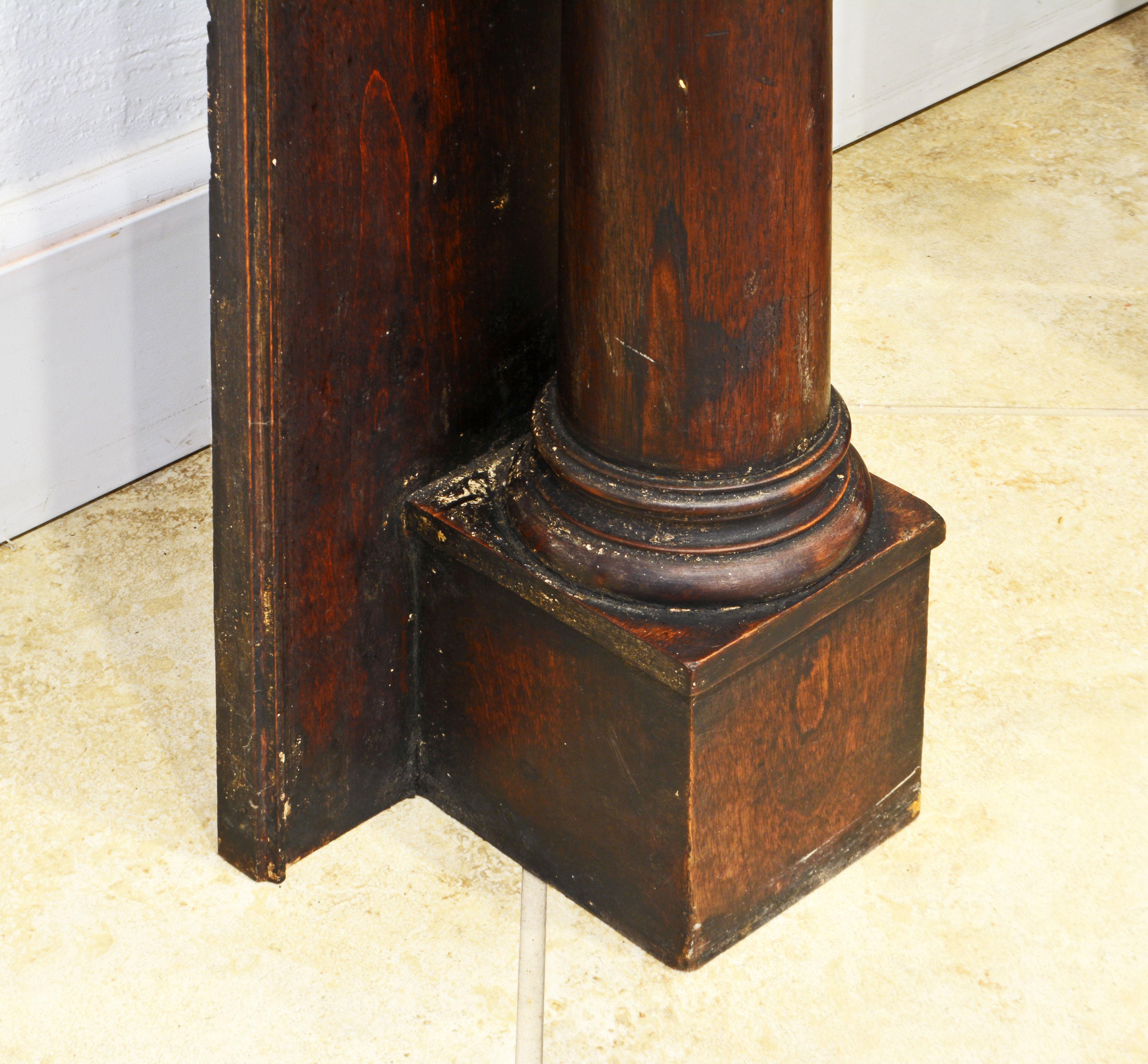 19th C. Southern Empire Style Walnut Fireplace Mantle with Classical ...