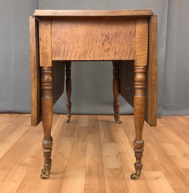 19th Century American Federal Curly Maple Table at 1stDibs