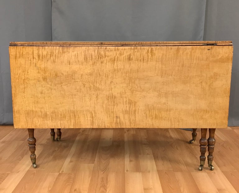 19th Century American Federal Curly Maple Table at 1stDibs
