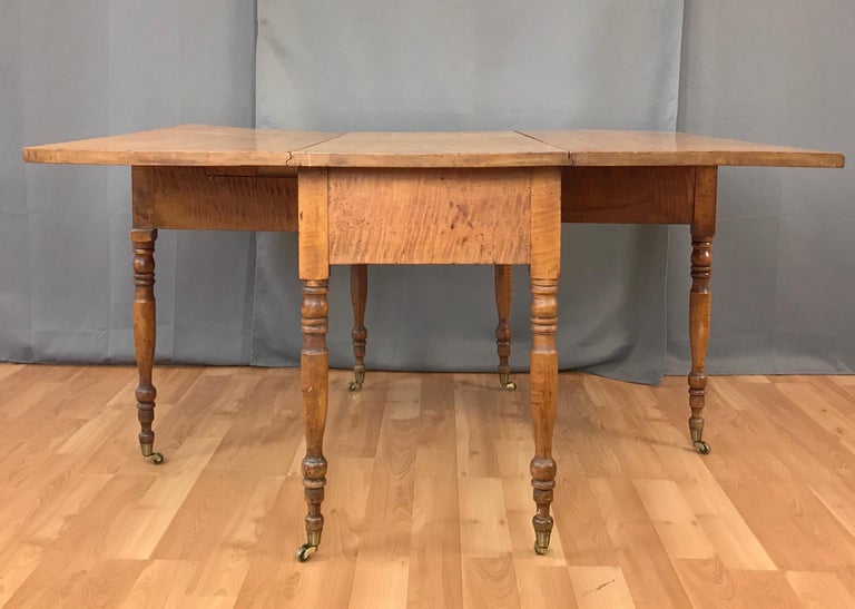 19th Century American Federal Curly Maple Table at 1stDibs
