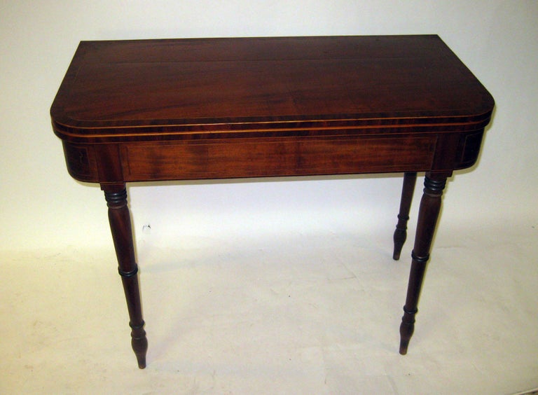 19th century American Federal Mahogany Game Table at 1stDibs