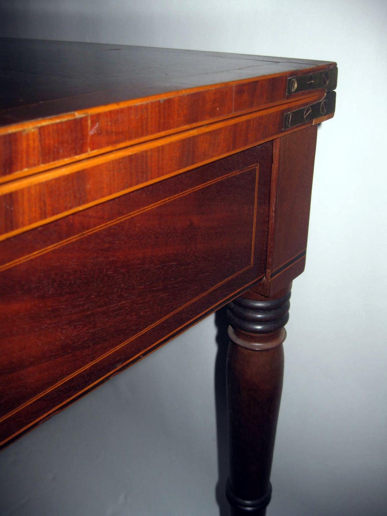 19th century American Federal Mahogany Game Table at 1stDibs