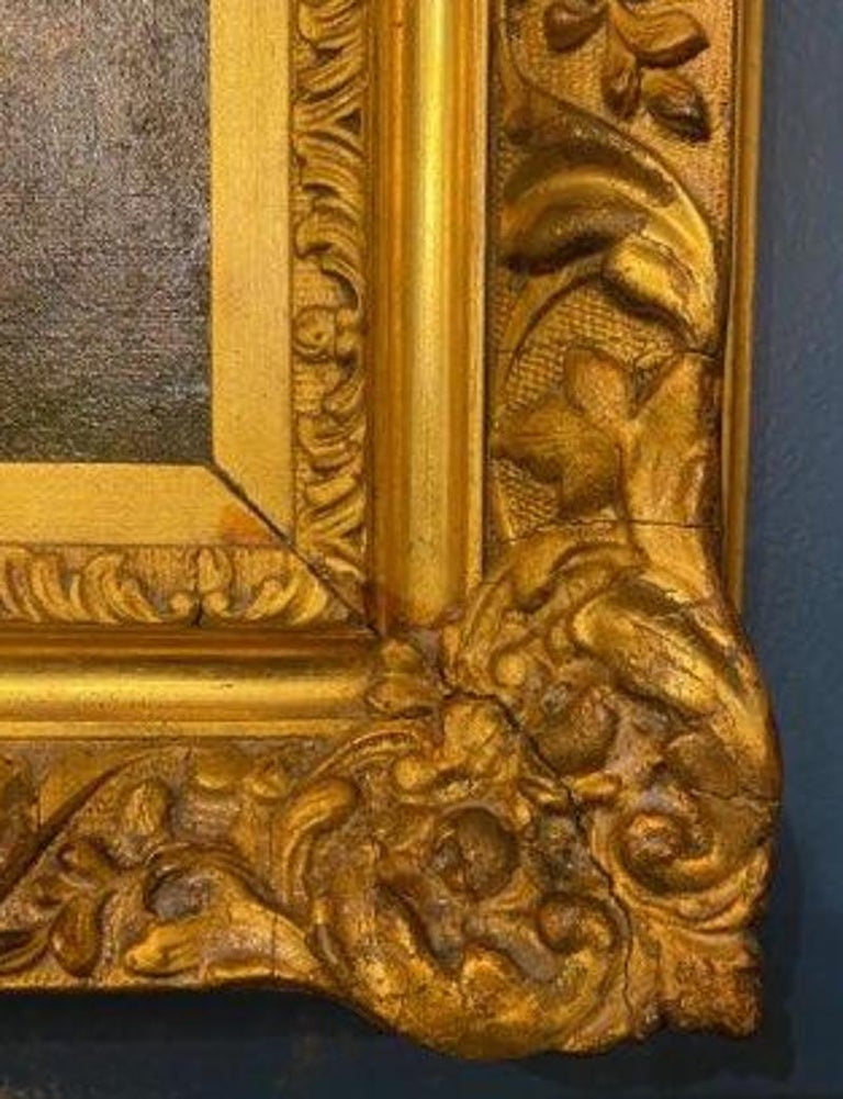 19th Century American Oil on Canvas Painting of Landscape in Gold Gilt ...