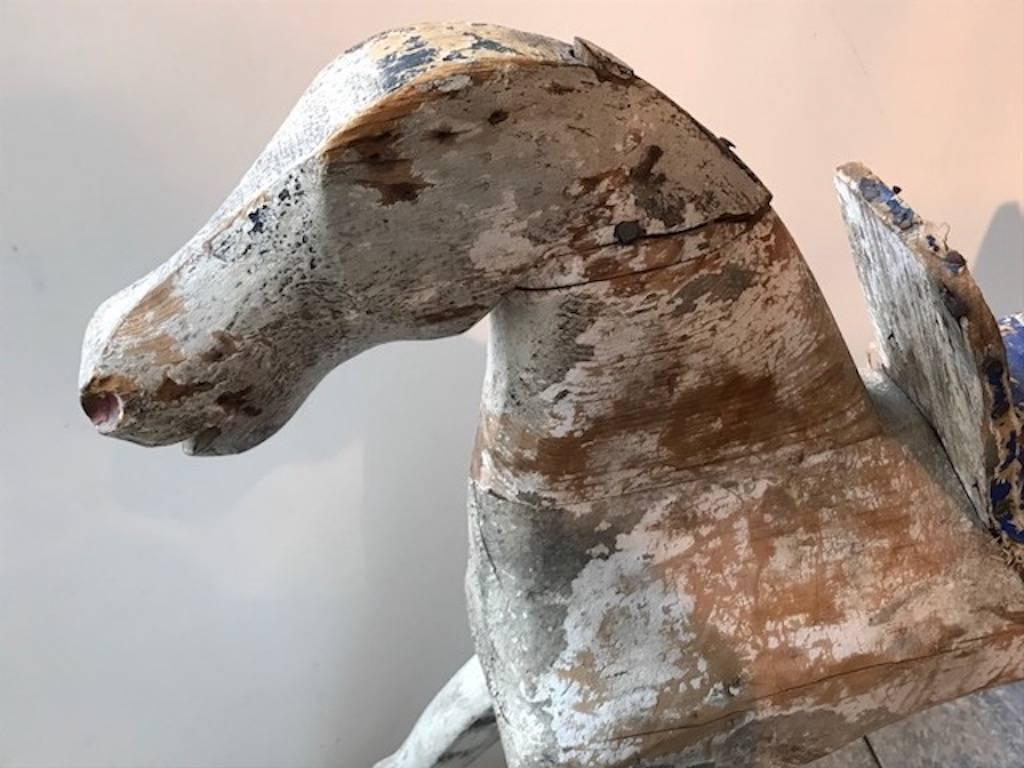 19th Century American Primitive Rocking Horse at 1stDibs