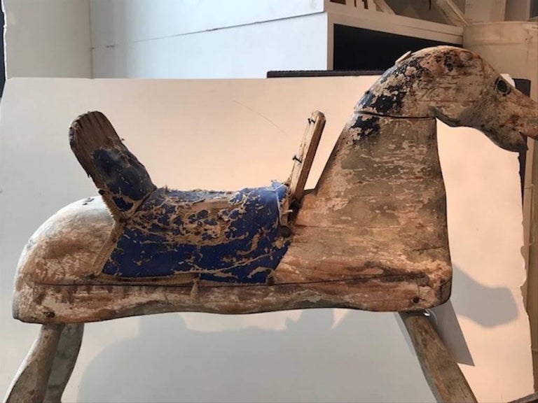 19th Century American Primitive Rocking Horse at 1stDibs