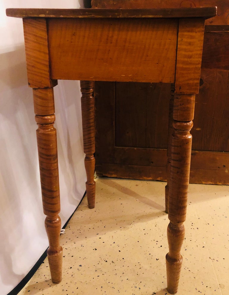 19th Century American Sheraton Cherry and Tiger Maple Stand with One ...