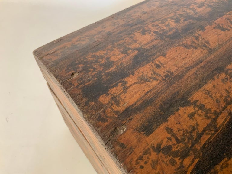 19th Century American Primitive Sponge Painted Trunk at 1stDibs