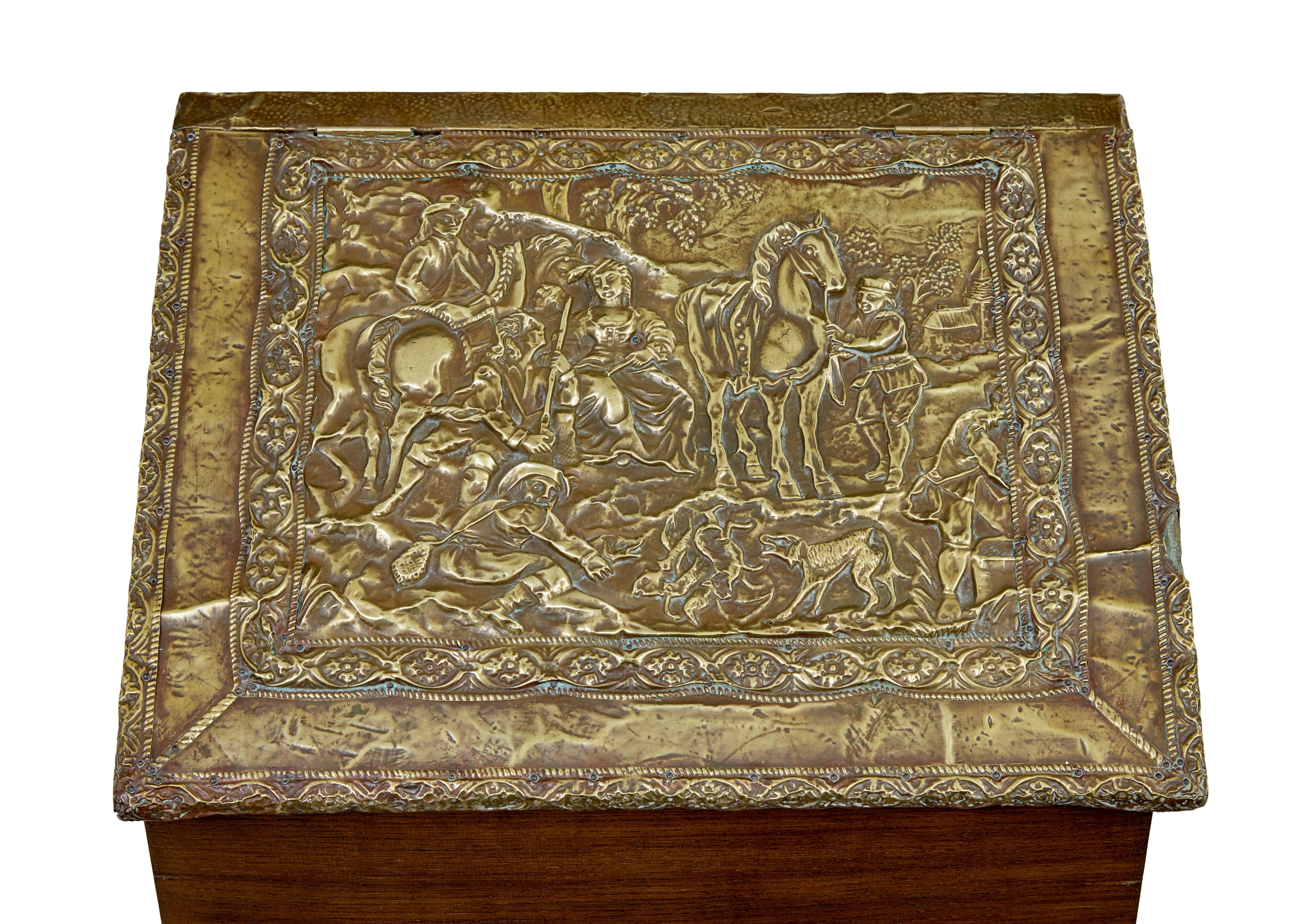 19th century and later oak and brass storage box For Sale at 1stDibs