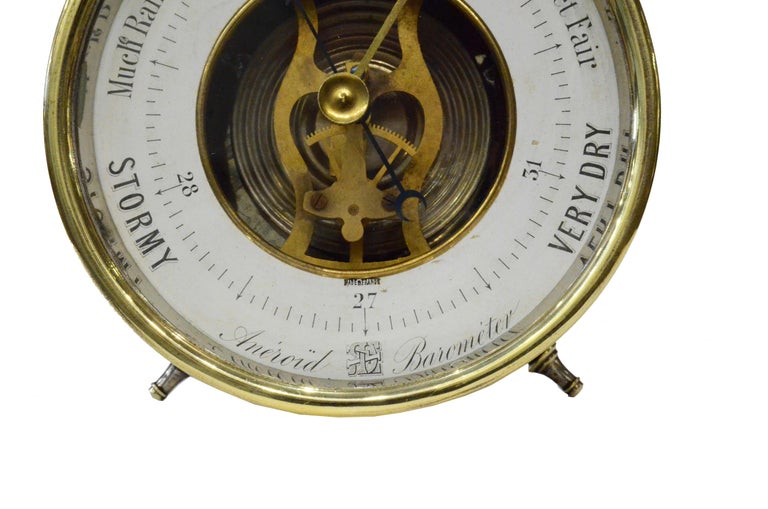 19th Century Aneroid or Holosteric Brass Barometer Antique Forecast ...