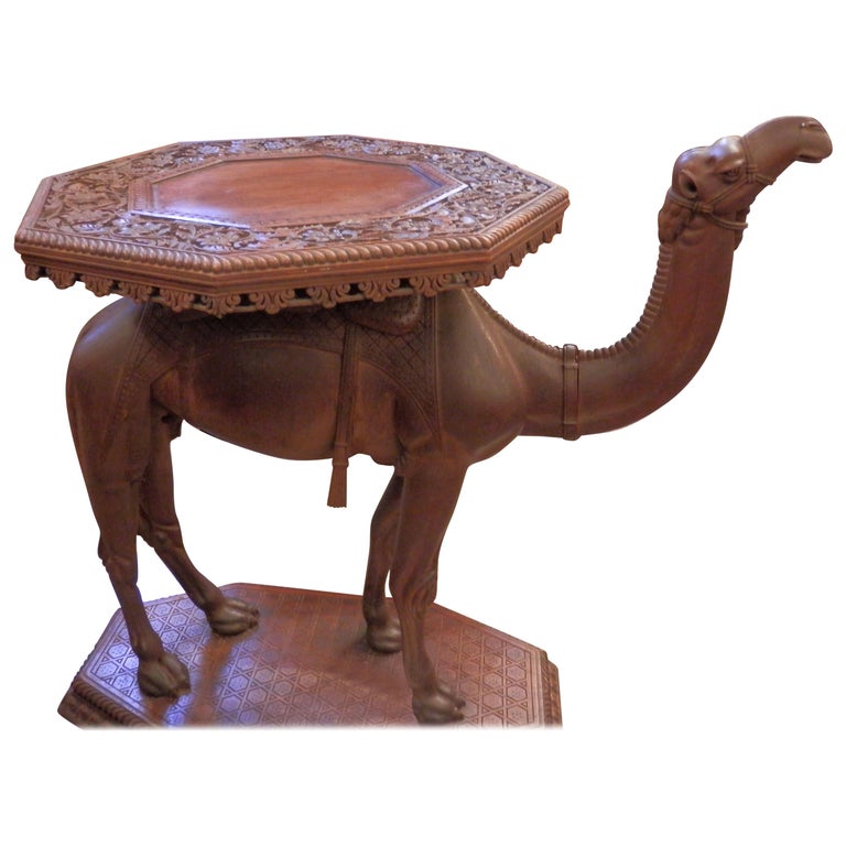 19th Century Anglo-Indian Carved Camel Table at 1stDibs