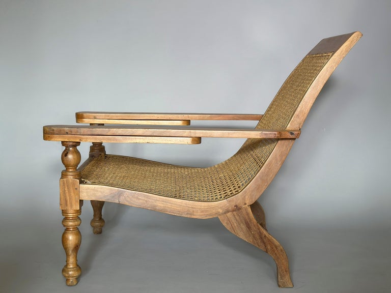 19th Century Anglo-Indian Inlaid Plantation Chair with Extending Arms ...