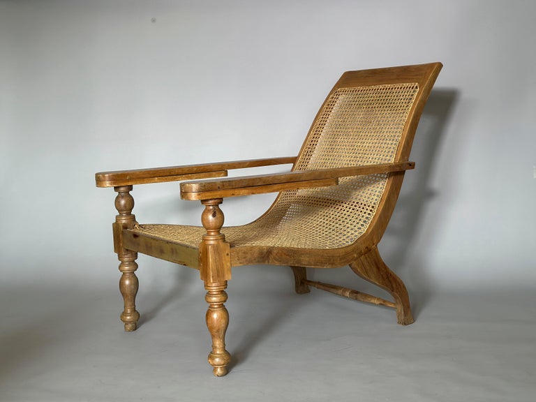 19th Century Anglo-Indian Inlaid Plantation Chair with Extending Arms ...