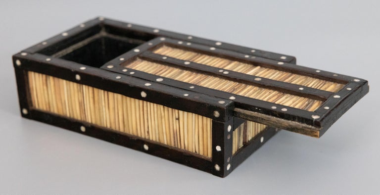 19th Century Anglo Indian Porcupine and Ebony Quill Box For Sale at 1stDibs