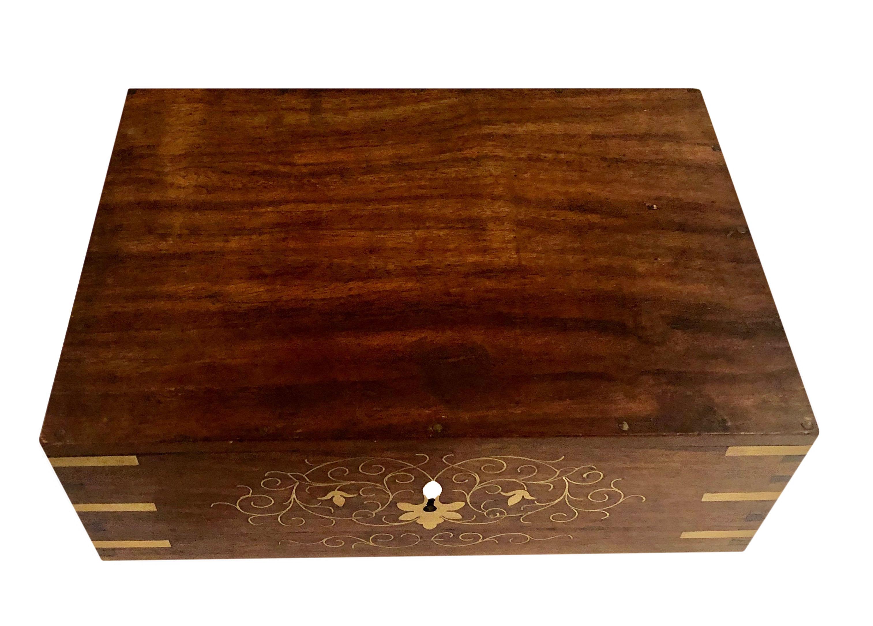 19th Century Anglo Indian Rosewood Box For Sale at 1stDibs