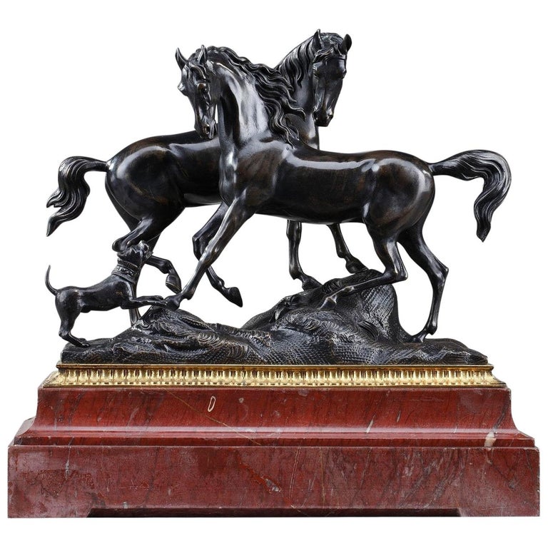 19th Century Animal Bronze L'accolade For Sale at 1stDibs