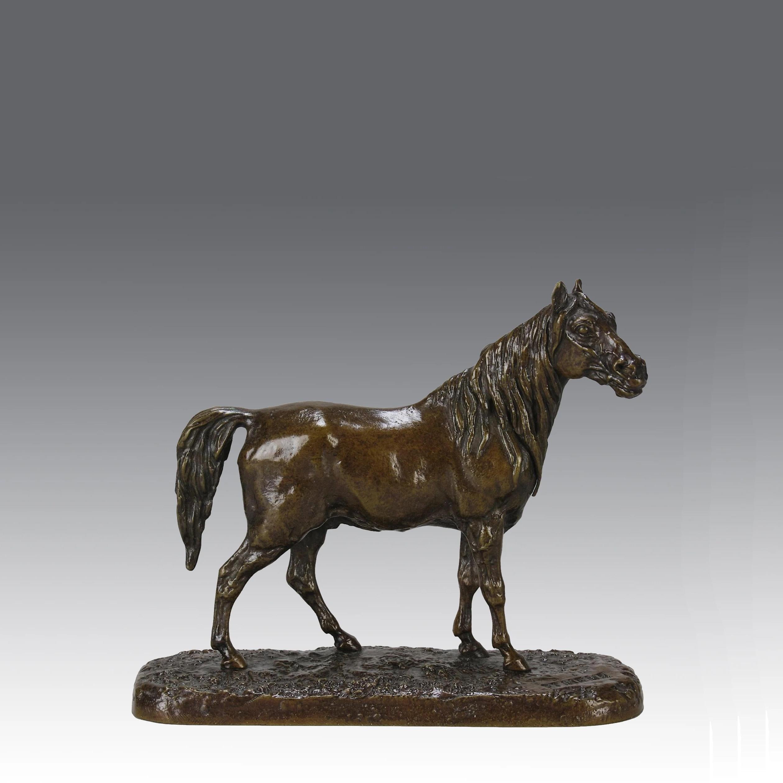 19th Century Animalier Bronze Entitled "Cheval Arabe, Ibrahim No.3" by ...