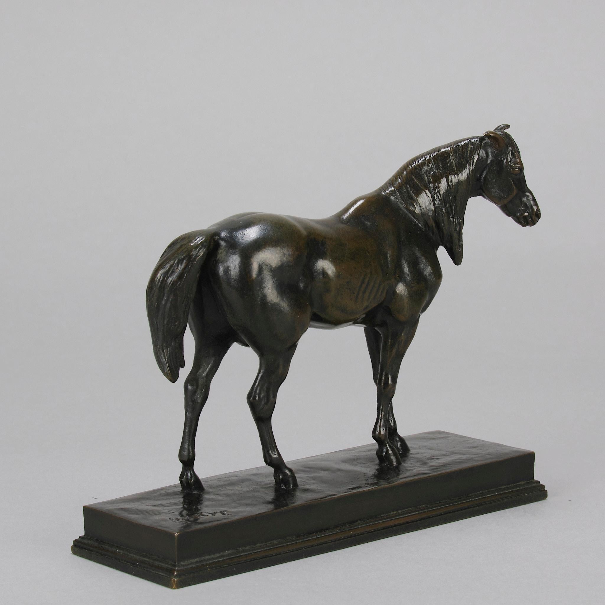 19th Century Animalier Bronze Entitled "Cheval Demi-Sang" by Antoine L ...