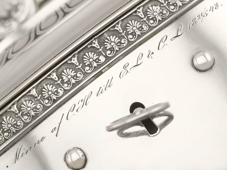 19th Century Antique 1845 Sterling Silver Locking Biscuit Box For Sale ...