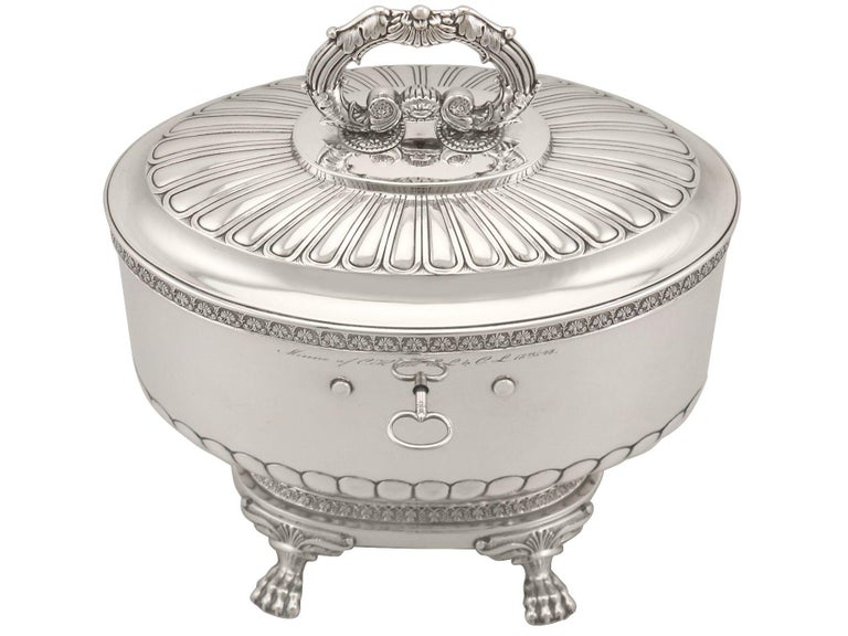 19th Century Antique 1845 Sterling Silver Locking Biscuit Box For Sale ...