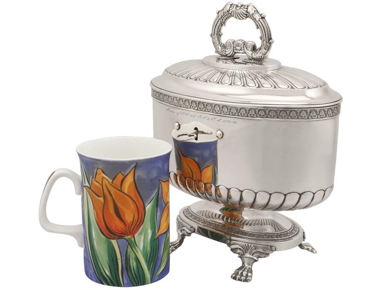 19th Century Antique 1845 Sterling Silver Locking Biscuit Box For Sale ...