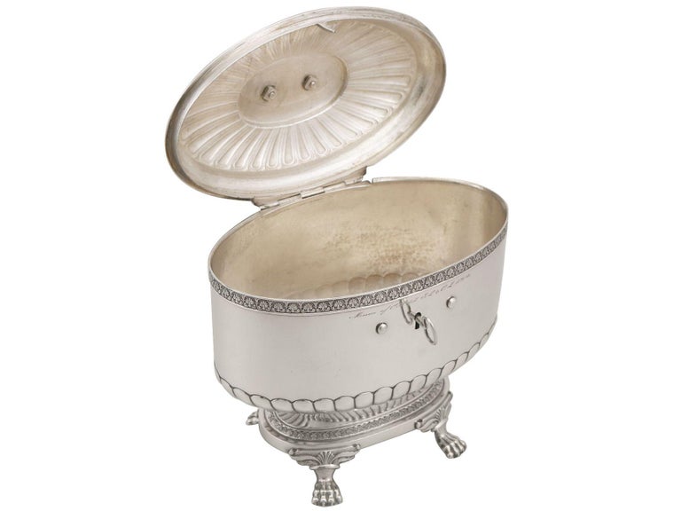 19th Century Antique 1845 Sterling Silver Locking Biscuit Box For Sale ...