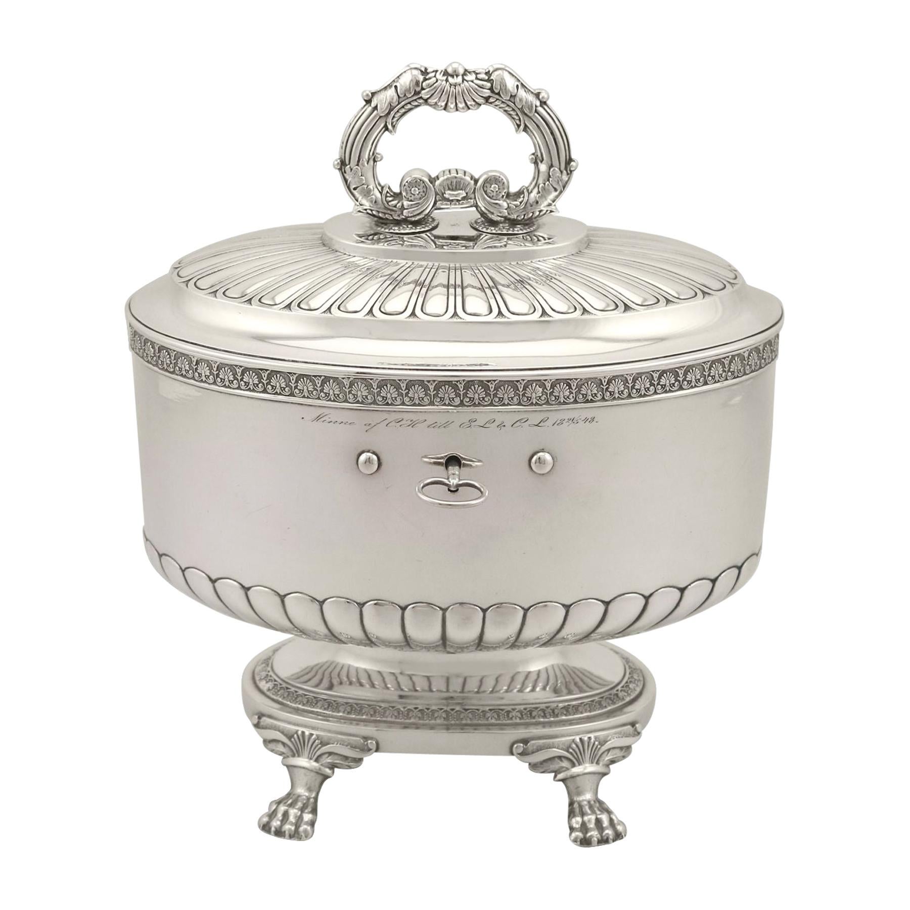 19th Century Antique 1845 Sterling Silver Locking Biscuit Box For Sale ...