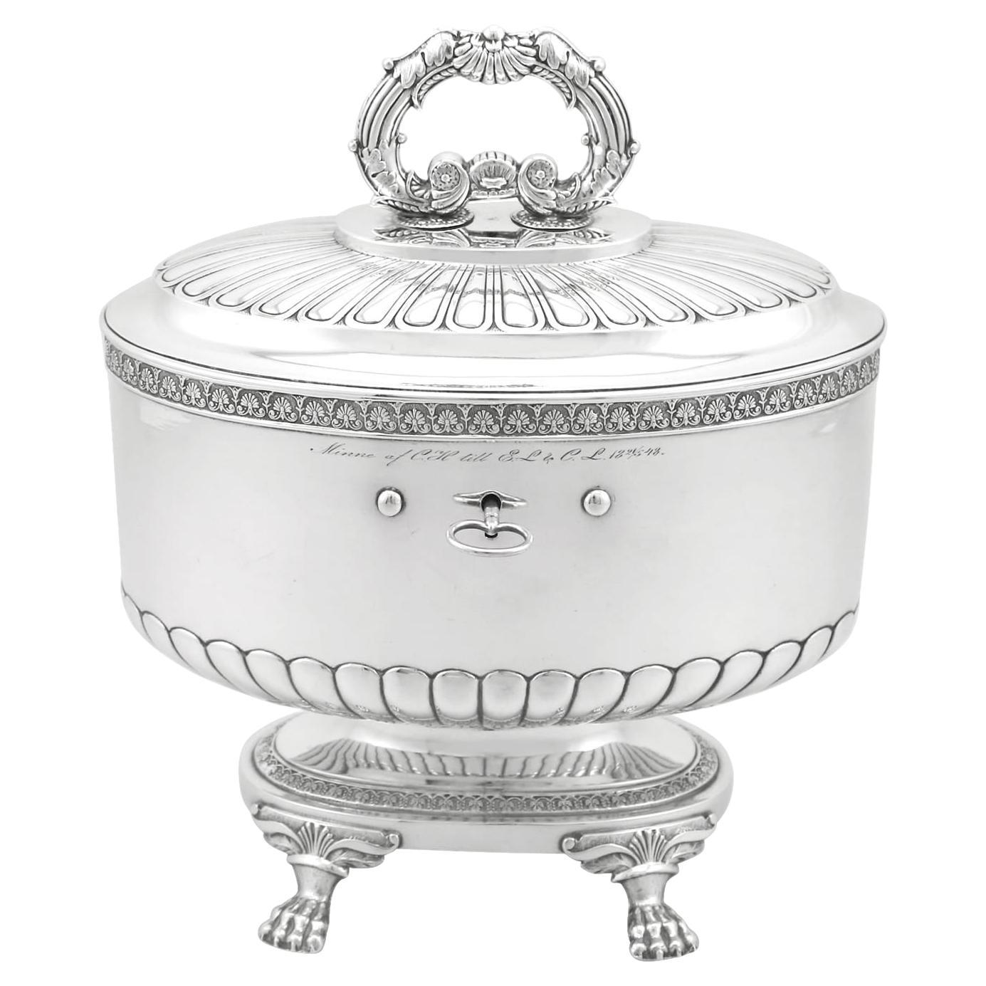 Antique English Sterling Biscuit Box For Sale at 1stDibs