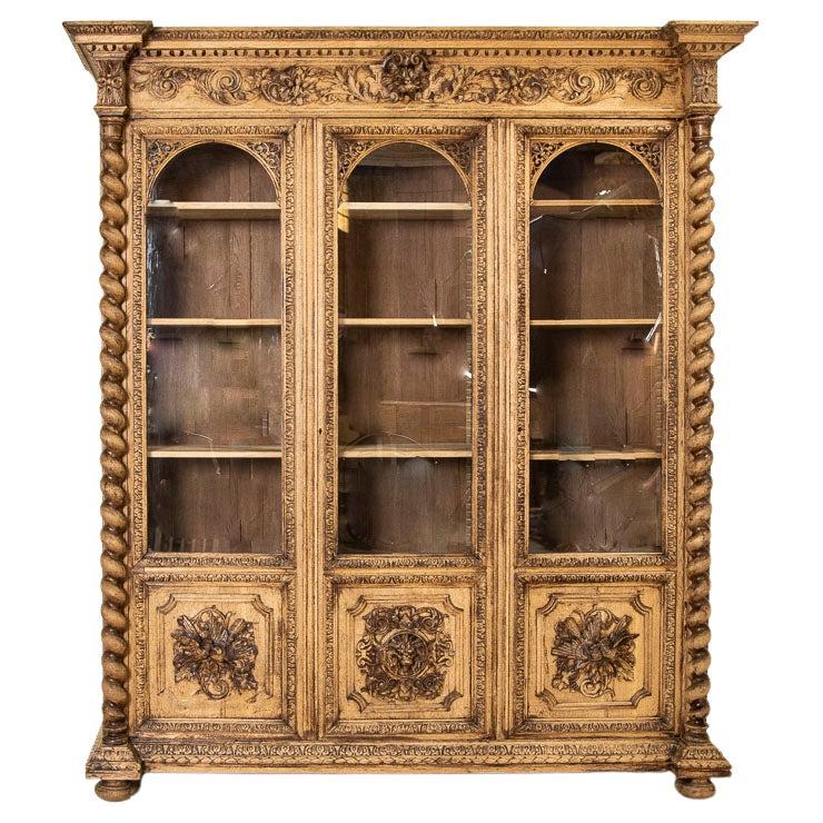 Antique Green Bookcase/Display Cabinet with Glass Doors, China circa ...