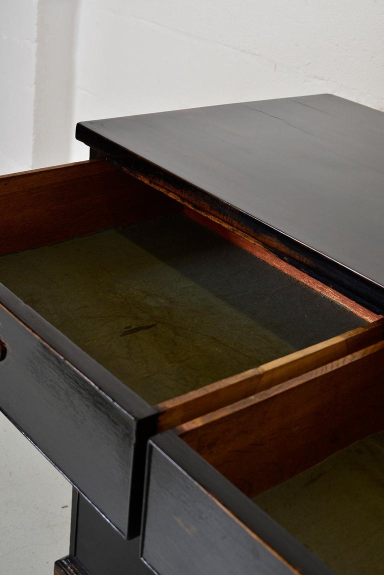 19th Century Antique Aesthetic Black Ebonized Mahogany and Oak Chest of ...