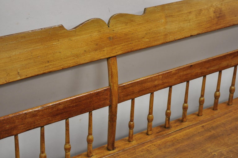 19th Century Antique American Colonial Spindle Back Hitchcock Bench at ...