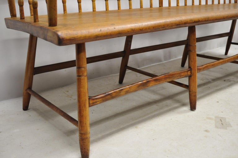 19th Century Antique American Colonial Spindle Back Hitchcock Bench at ...