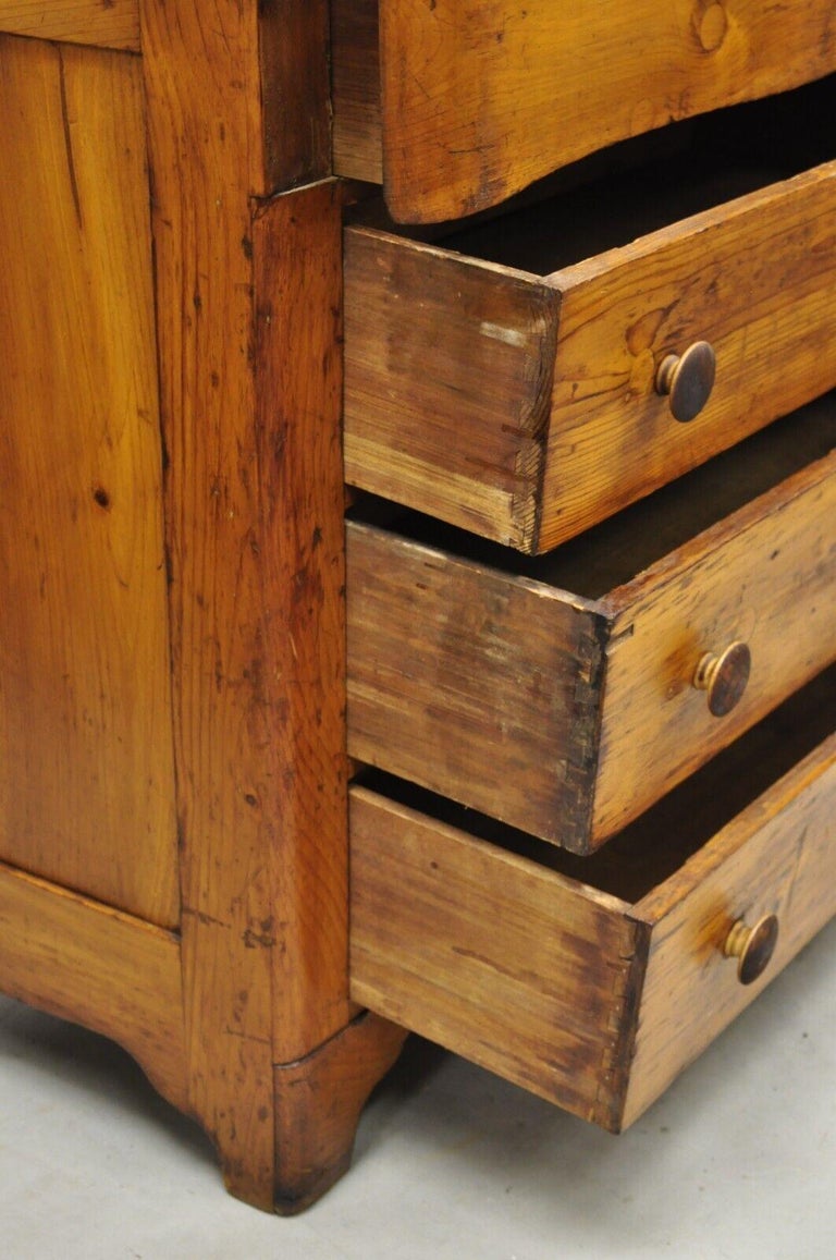 19th Century Antique American Primitive Colonial Pine 4 Drawer Chest ...