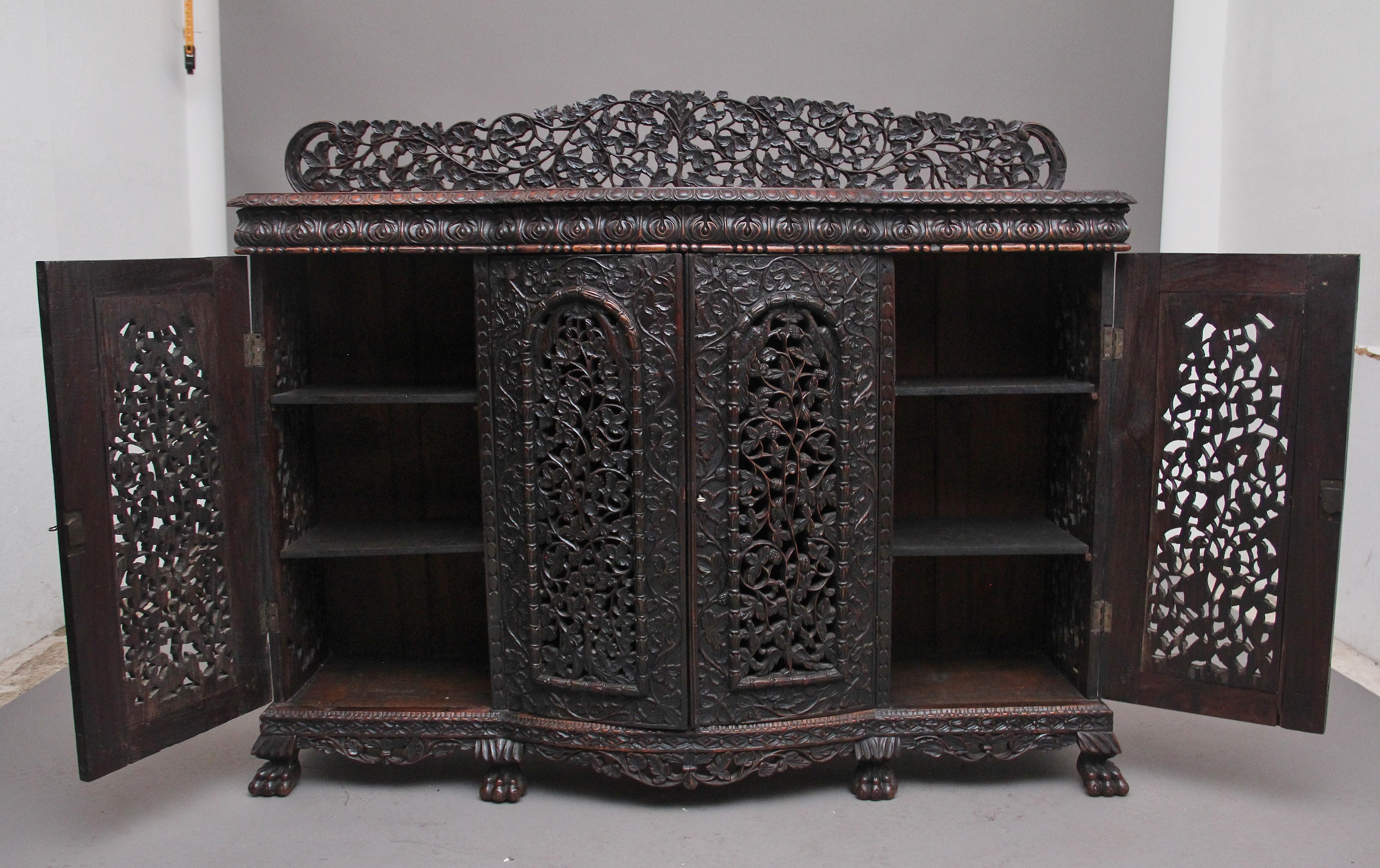19th Century Antique Anglo-Indian Carved Cabinet at 1stDibs