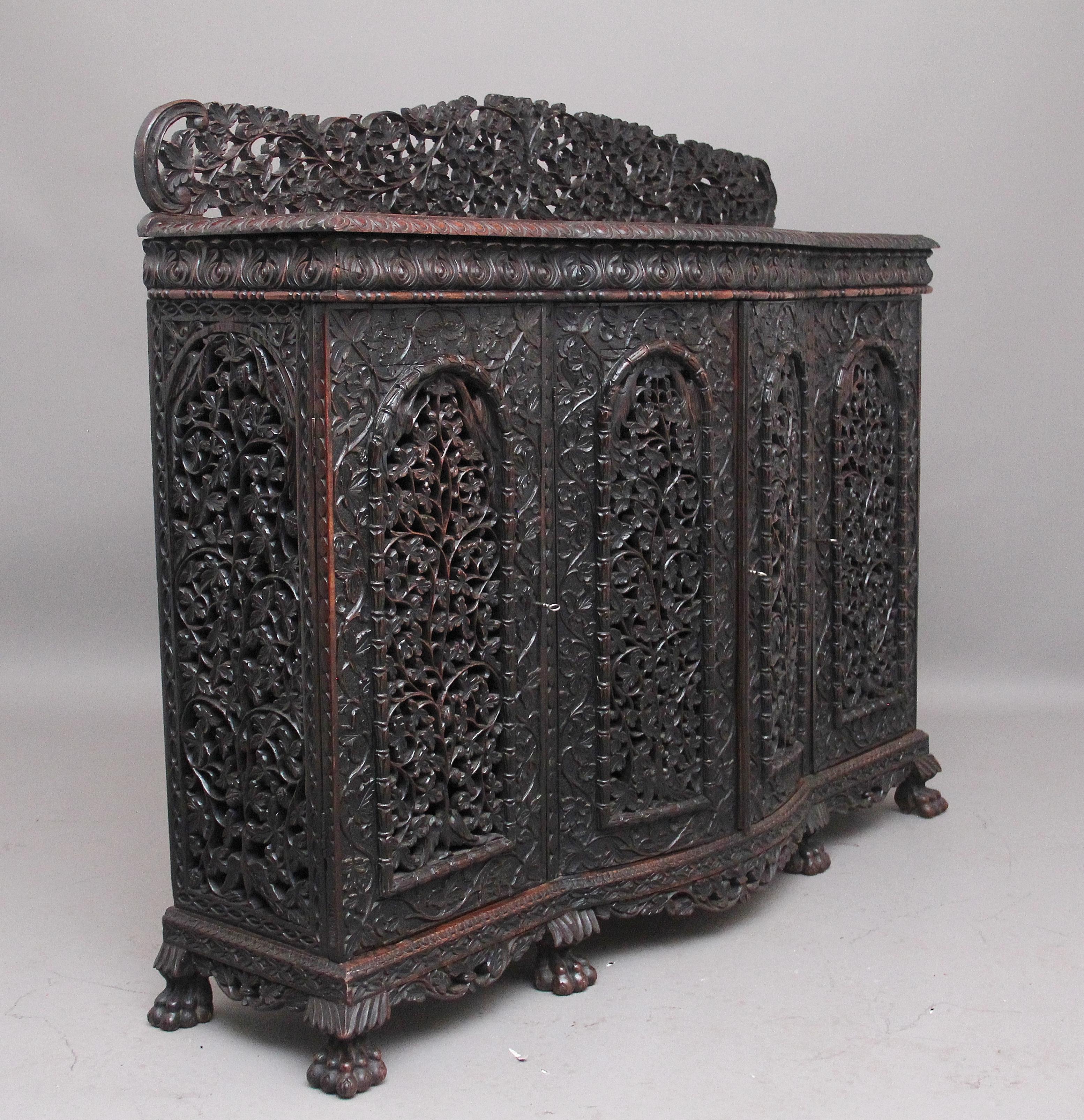 19th Century Antique Anglo-Indian Carved Cabinet at 1stDibs