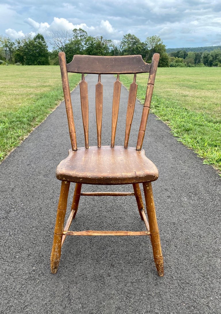 19th Century Antique Arrow Back Windsor Wood Accent Dining Side Chair ...