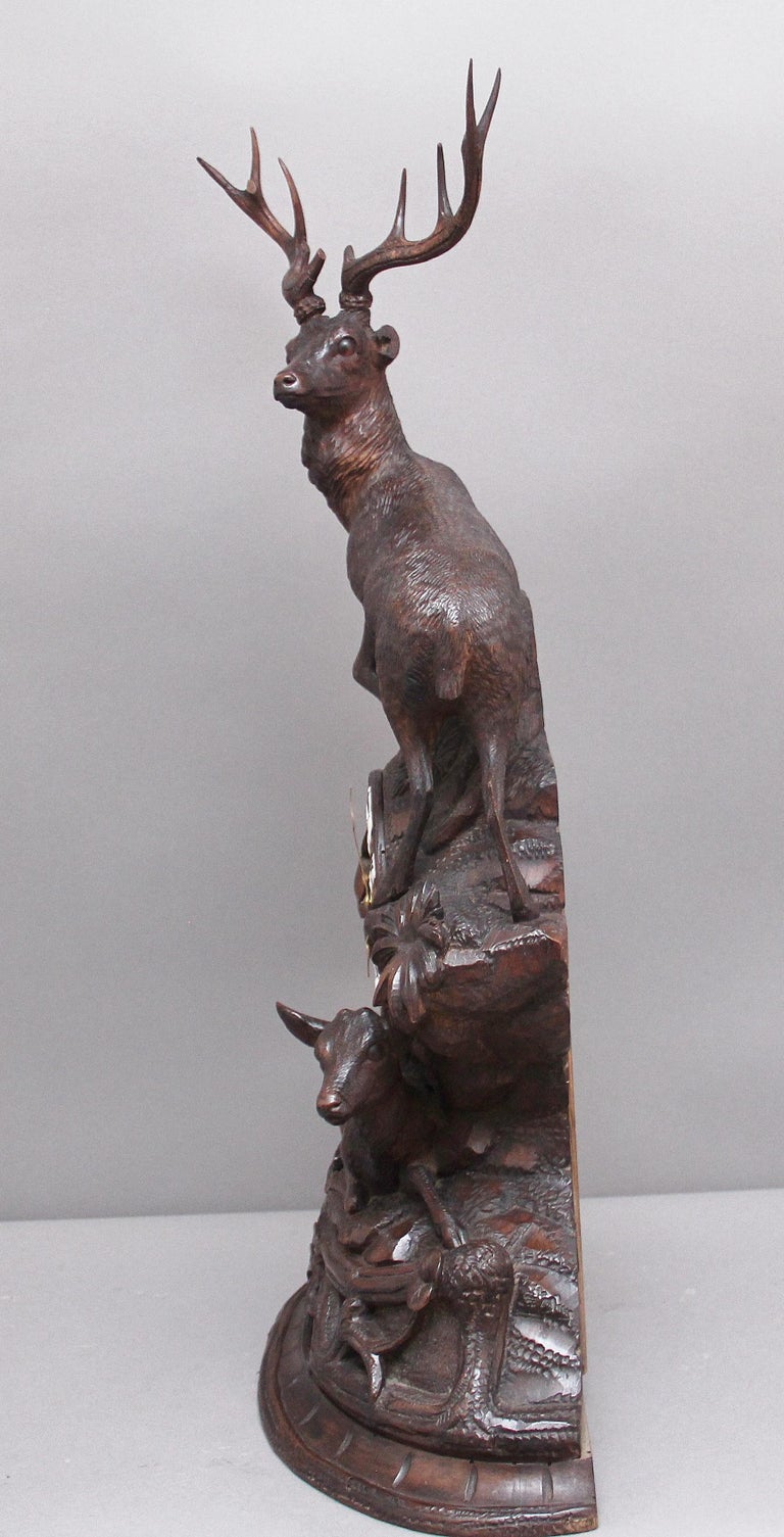 19th Century Antique Black Forest Mantle Clock For Sale at 1stDibs