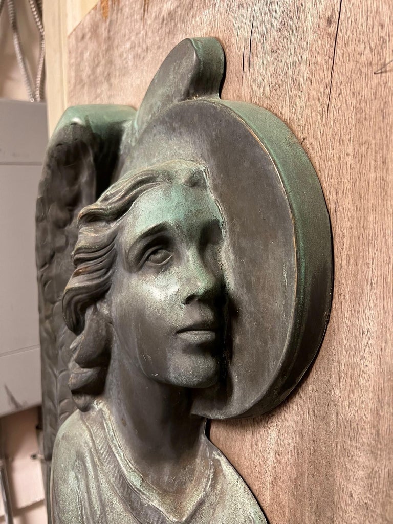 19th Century Antique Bronze Praying Angel Arms Crossed For Sale at 1stDibs