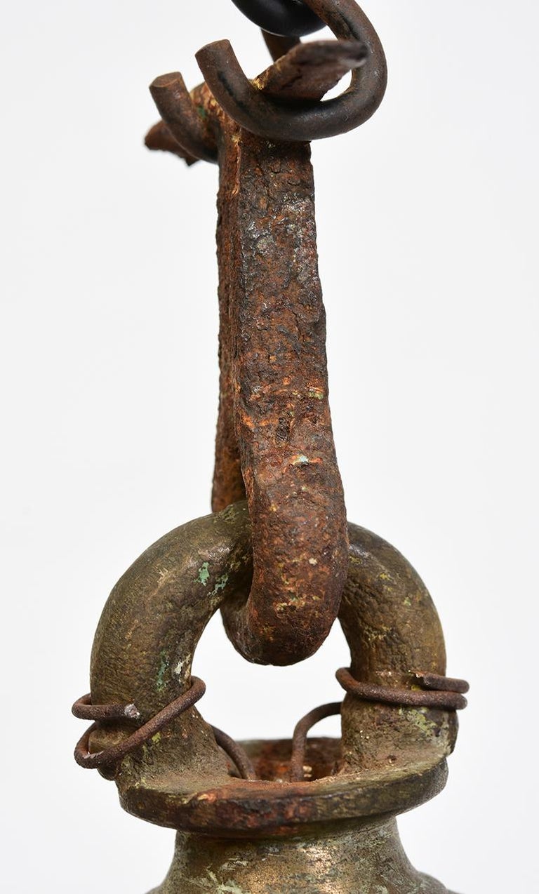 19th Century, Antique Burmese Bronze Bell with Stand For Sale at 1stDibs