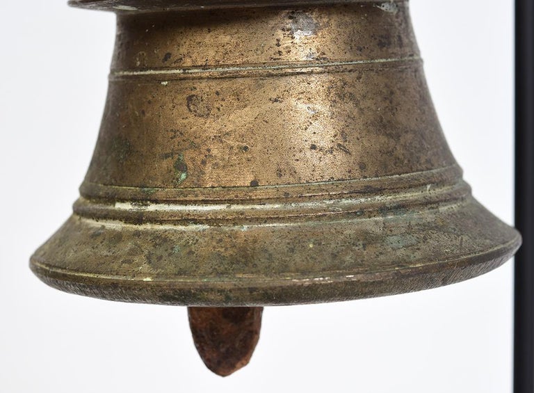 19th Century, Antique Burmese Bronze Bell with Stand For Sale at 1stDibs