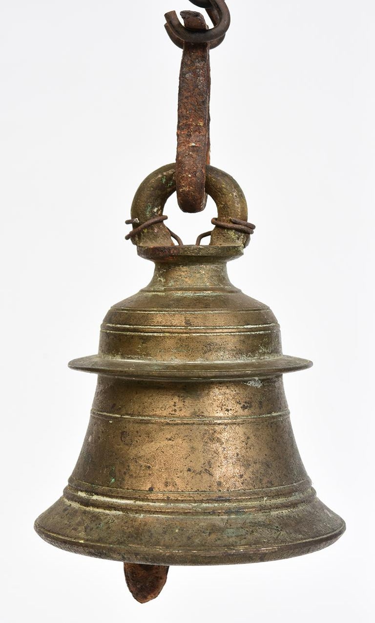 19th Century, Antique Burmese Bronze Bell with Stand For Sale at 1stDibs