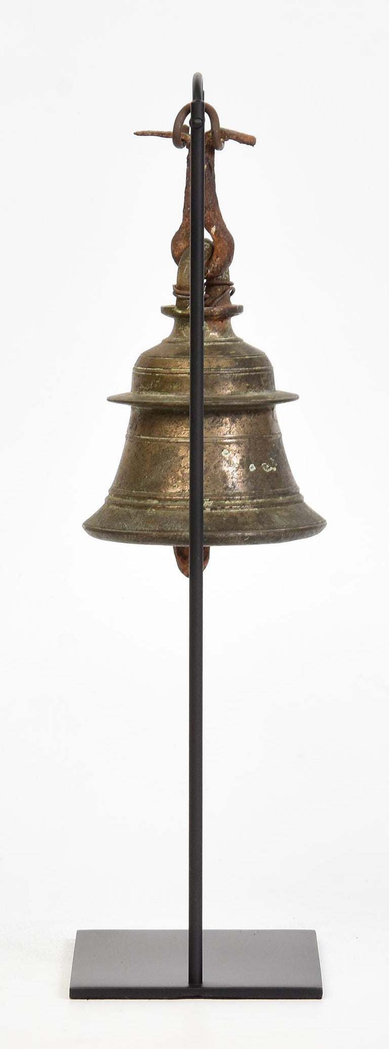 19th Century, Antique Burmese Bronze Bell with Stand For Sale at 1stDibs