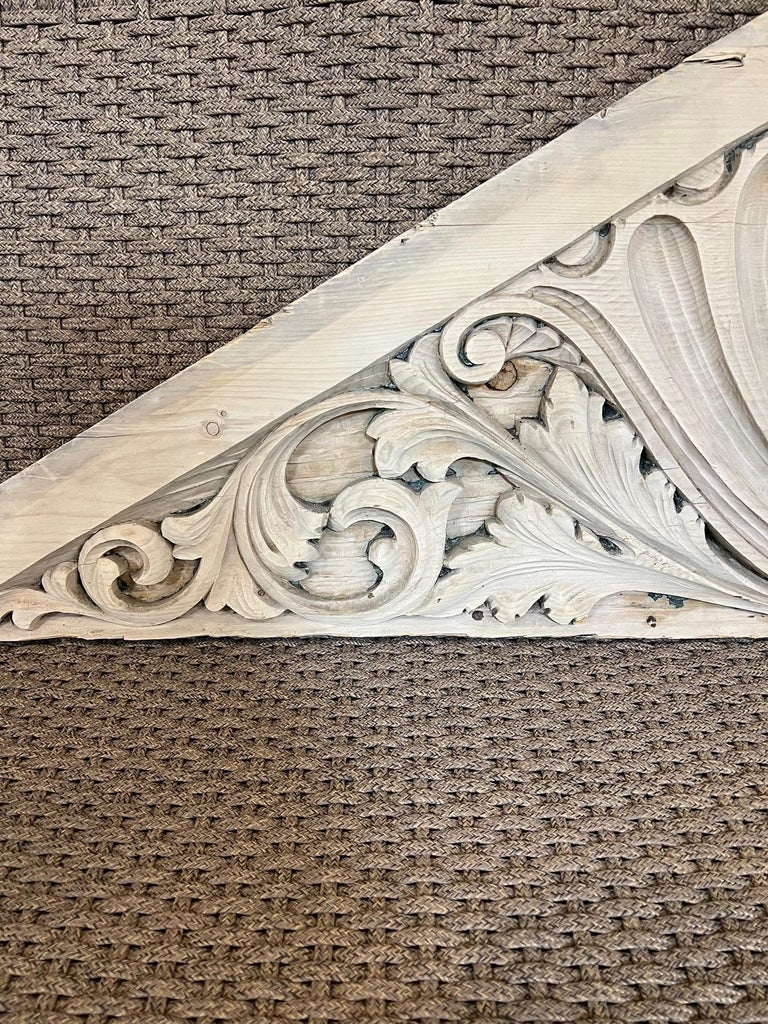 19th Century Antique Carved Wood House Overdoor Architectural Pediment ...