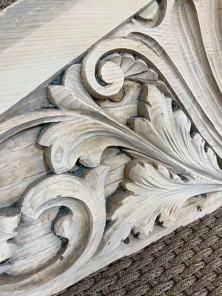 19th Century Antique Carved Wood House Overdoor Architectural Pediment ...