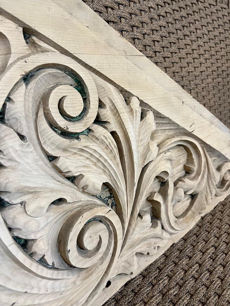 19th Century Antique Carved Wood House Overdoor Architectural Pediment ...