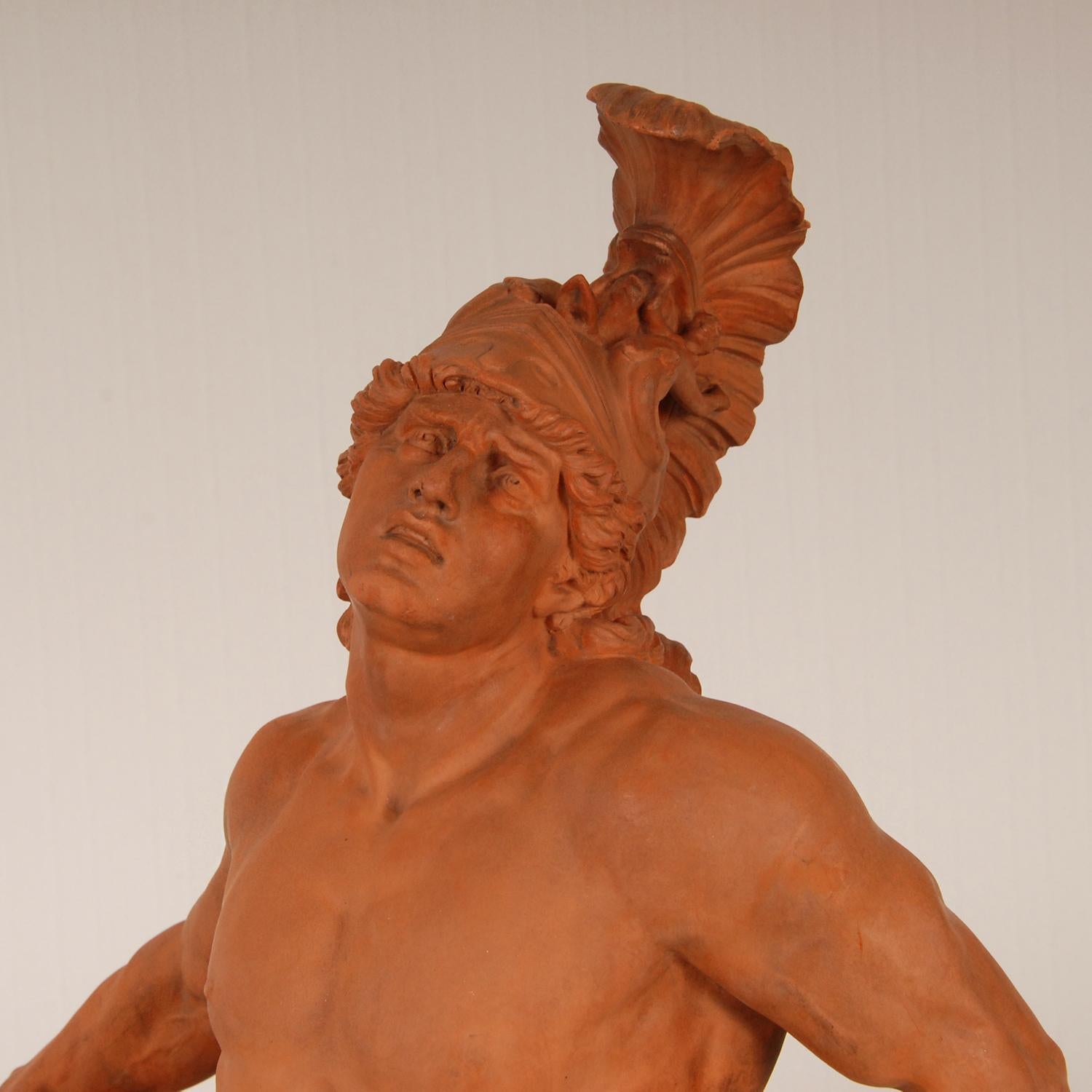 19th Century Antique Ceramic Figure Terracotta Sculpture Achilles P ...