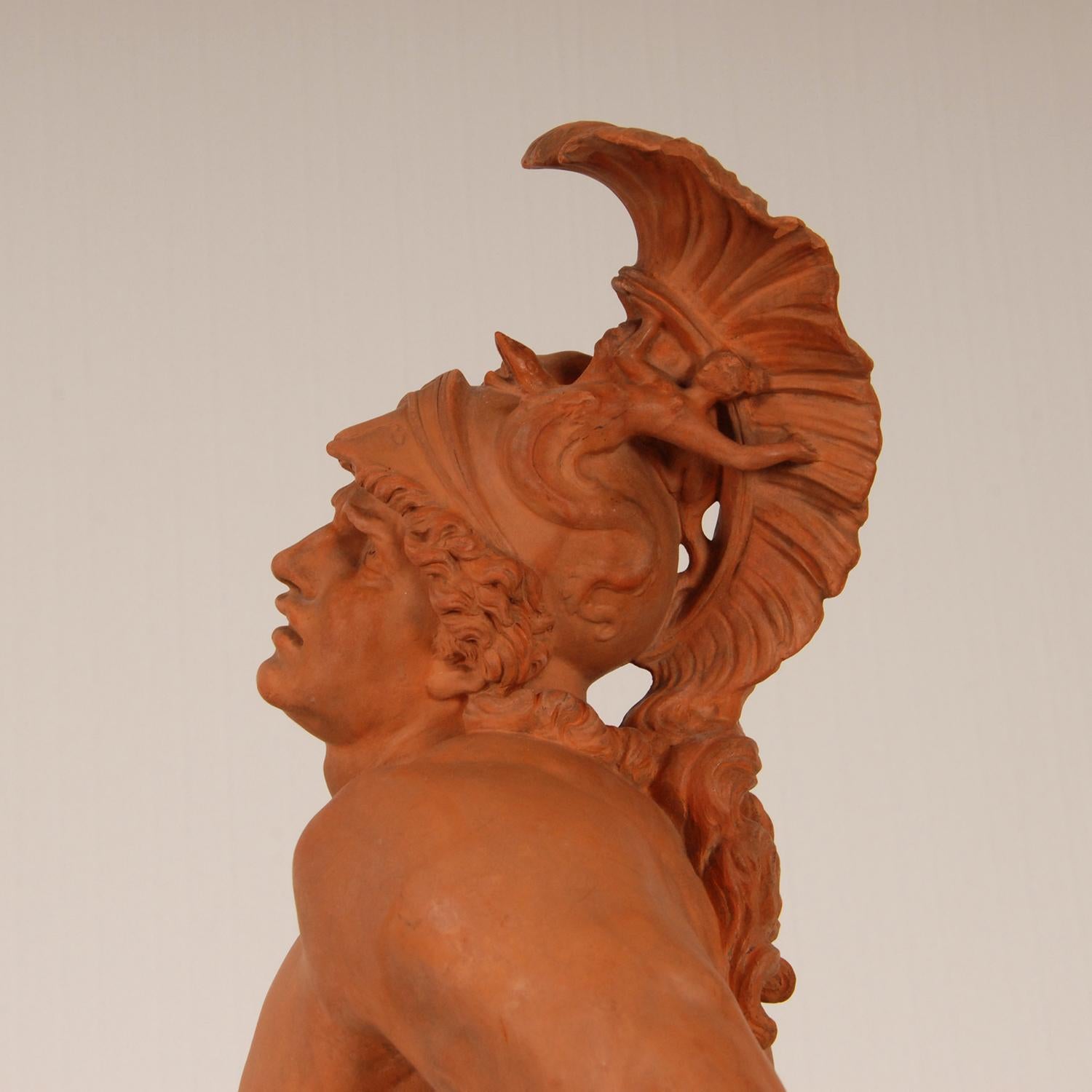 19th Century Antique Ceramic Figure Terracotta Sculpture Achilles P ...