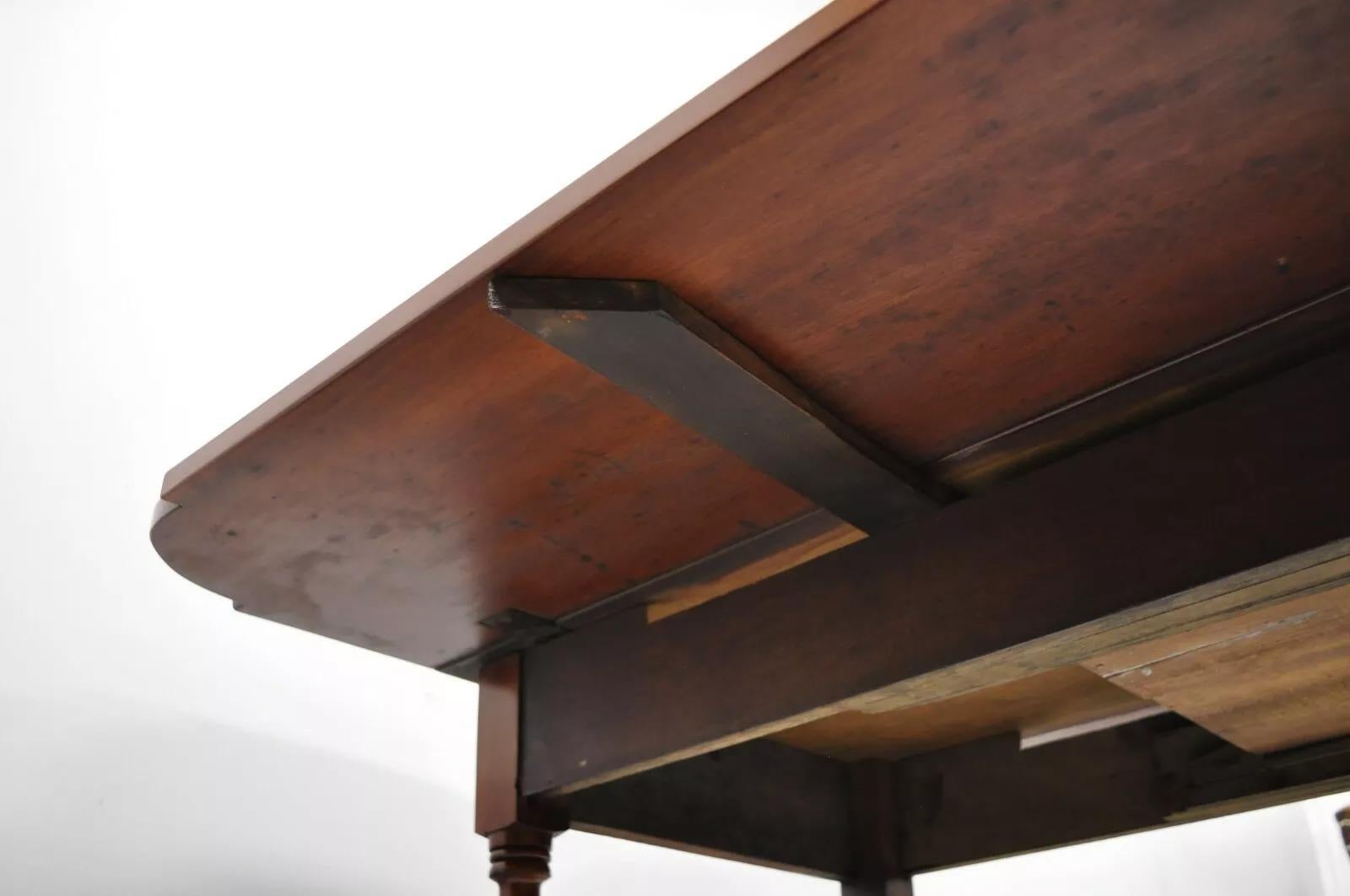 19th Century Antique Cherry Wood American Colonial Drop Leaf Pembroke ...